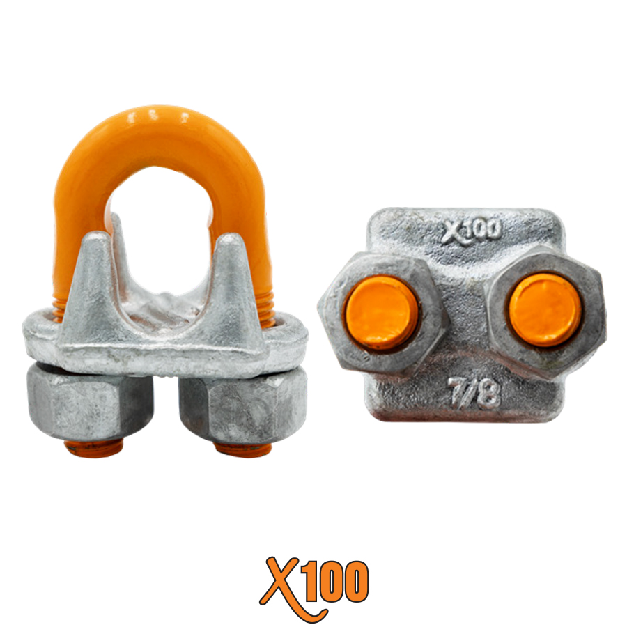 X100® Drop Forged Hot Galvanized Wire Rope Clips - Cargo Control USA